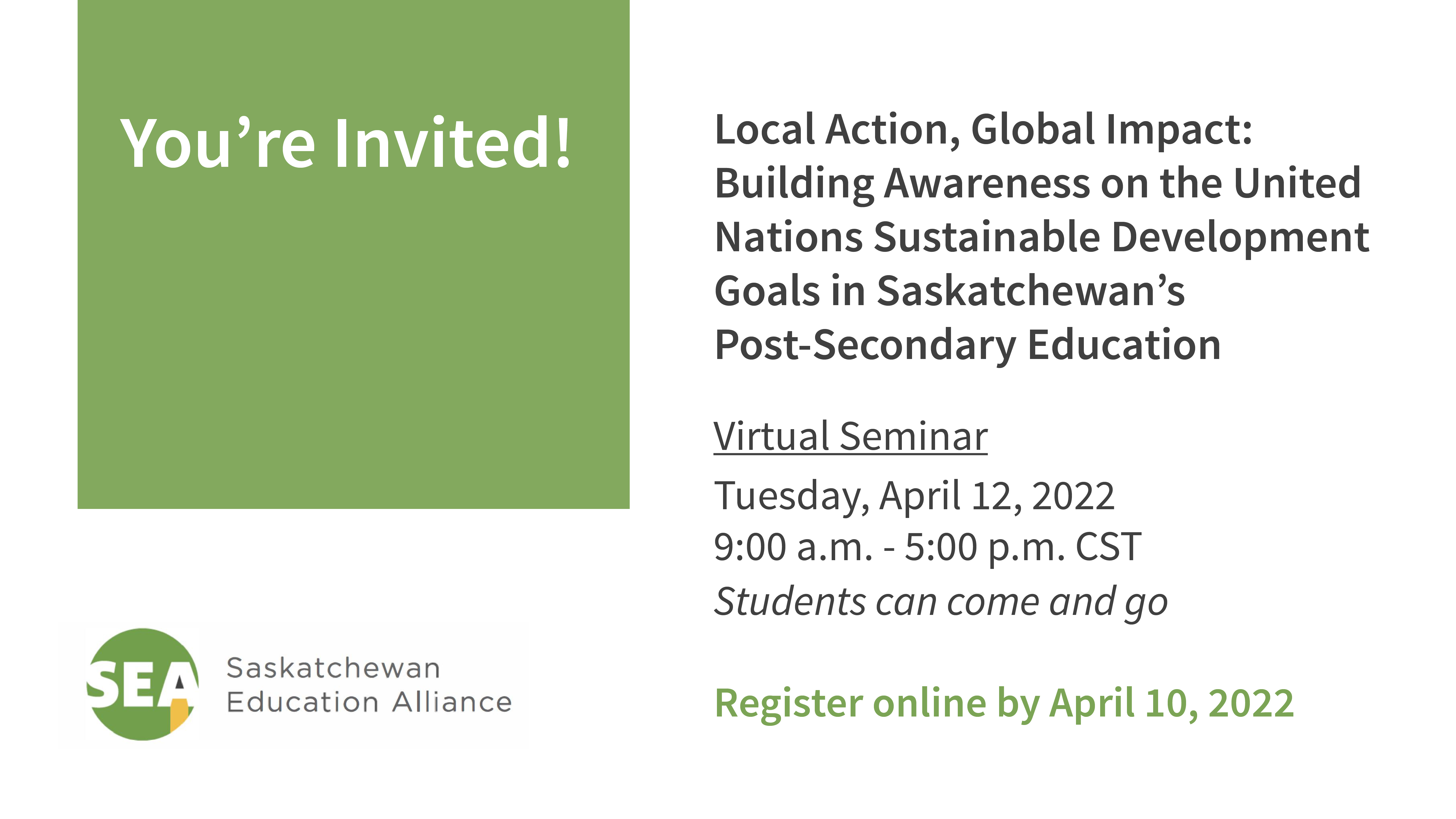 Virtual Seminar to Raise Awareness on the SDGs and Higher Education ...